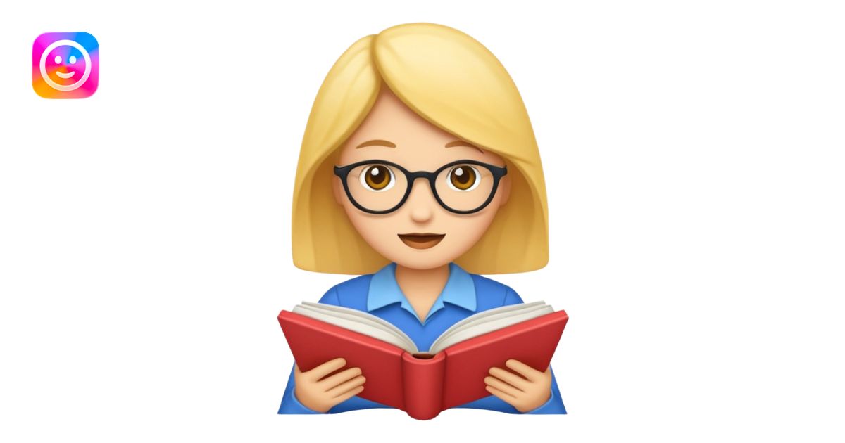 emoji LENDO UM LIVRO ESTUDANDO FEMININO emoji | AI Emoji Generator