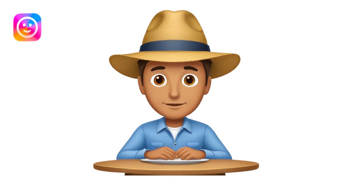 guy at a table realistic emoji | AI Emoji Generator