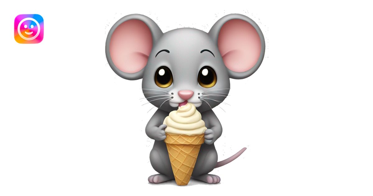 cute mouse eating ice cream emoji | AI Emoji Generator