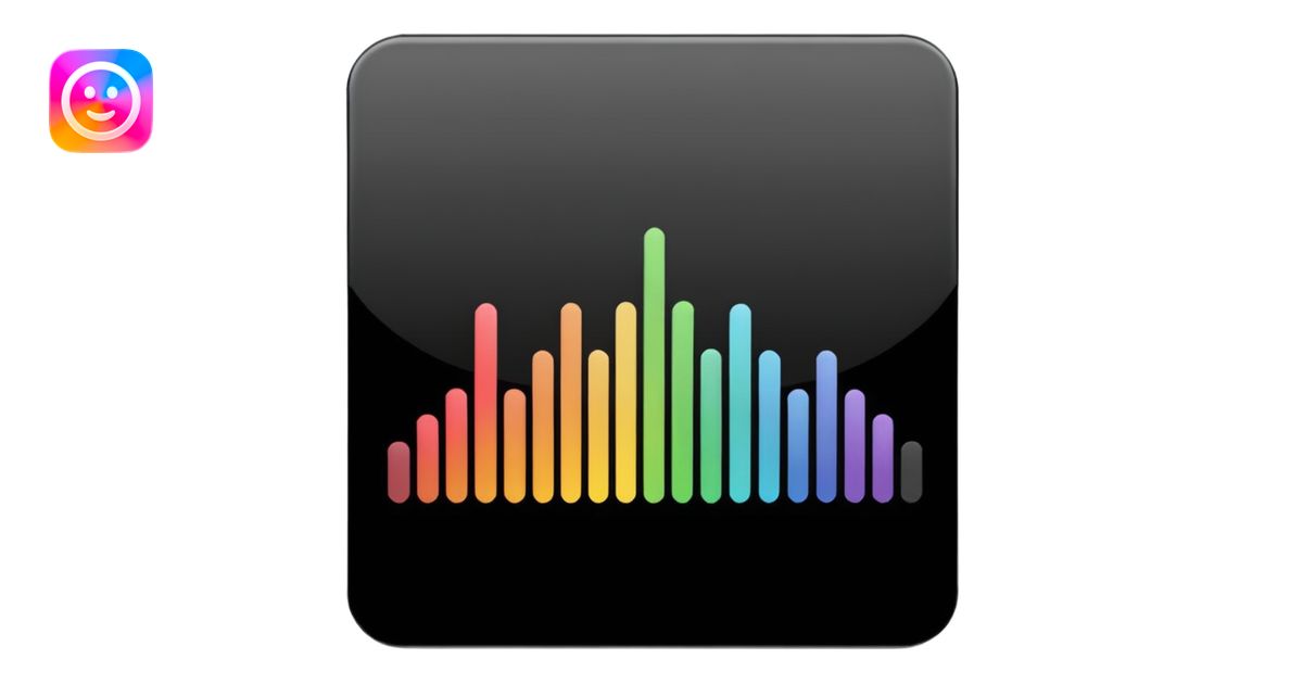 full black audio spectrum, the spectrum is white emoji | AI Emoji Generator