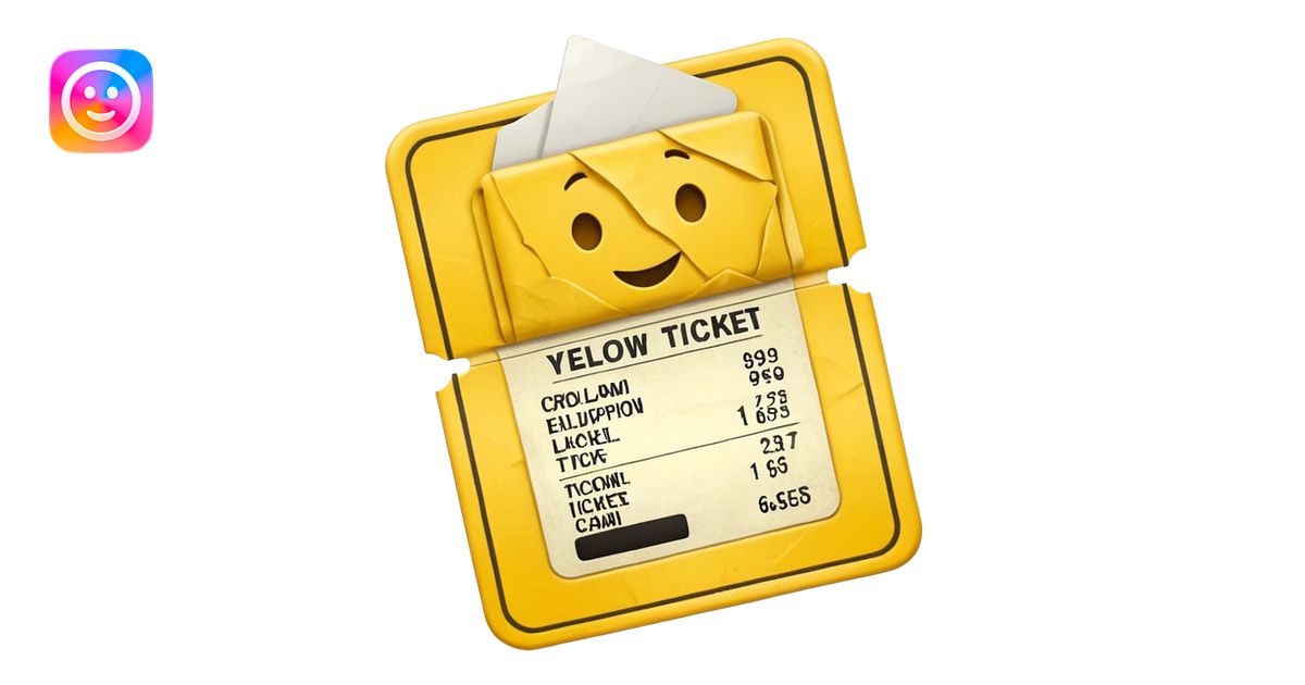 yellow card ticket iPhone style emoji | AI Emoji Generator