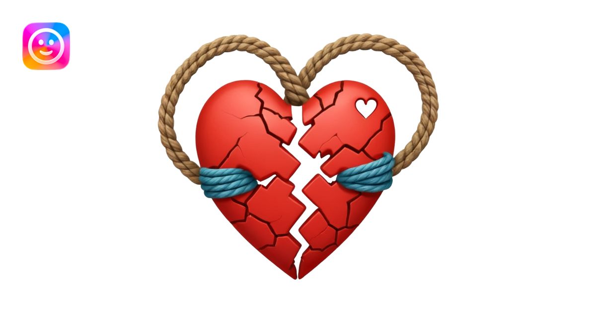 Broken and tied heart emoji | AI Emoji Generator