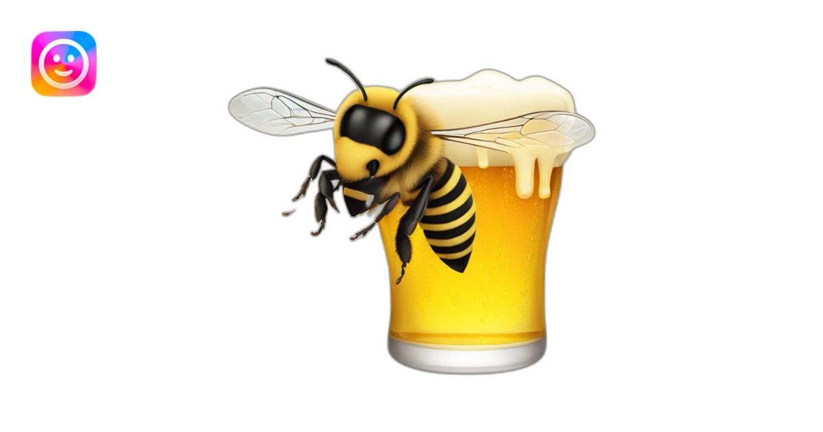 Bee Driking Beer emoji | AI Emoji Generator
