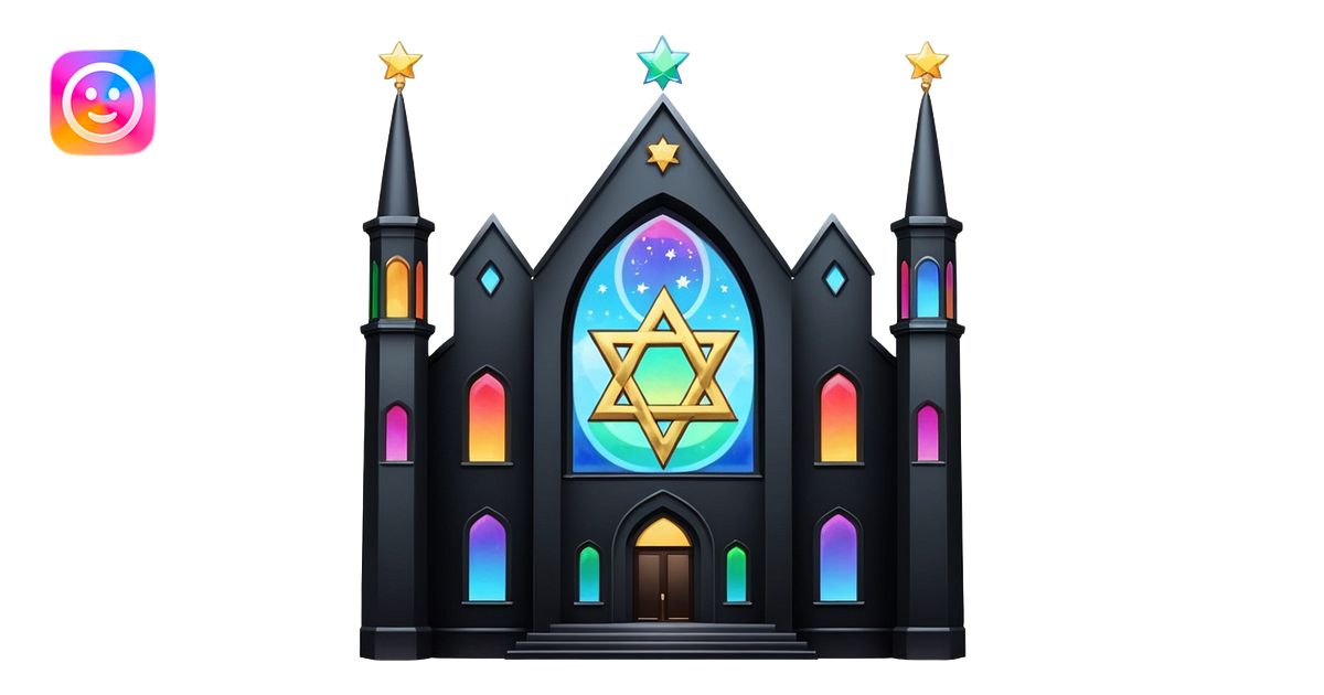 jewish synagogue temple in dark goth aesthetic style with black ...