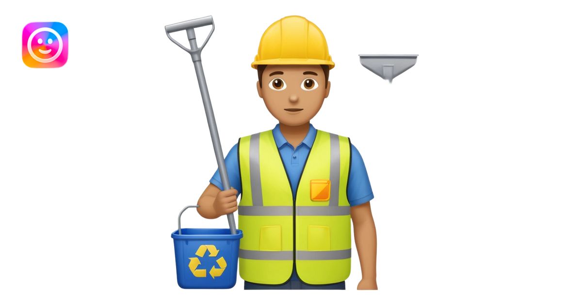 Waste Management, safety vest, trash picker emoji | AI Emoji Generator