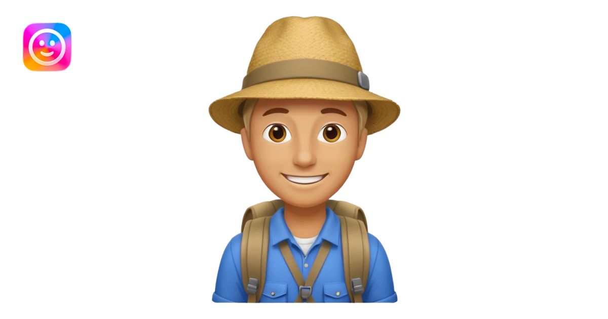 foreign tour guide with bagpack emoji | AI Emoji Generator