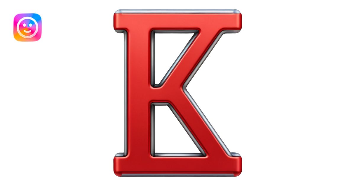 Red chain link logo in the shape of the letter K emoji | AI Emoji Generator