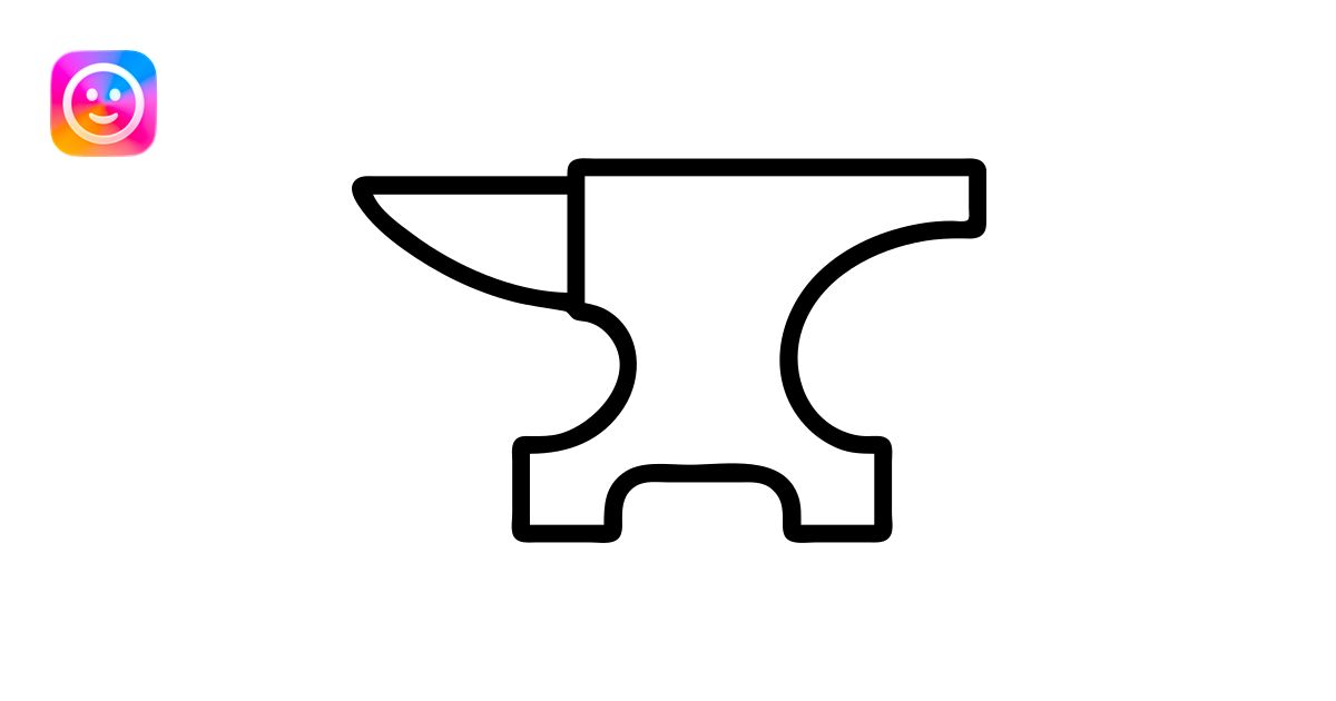 anvil, cartoon style, bold lines outlined icon icon | AI Emoji Generator