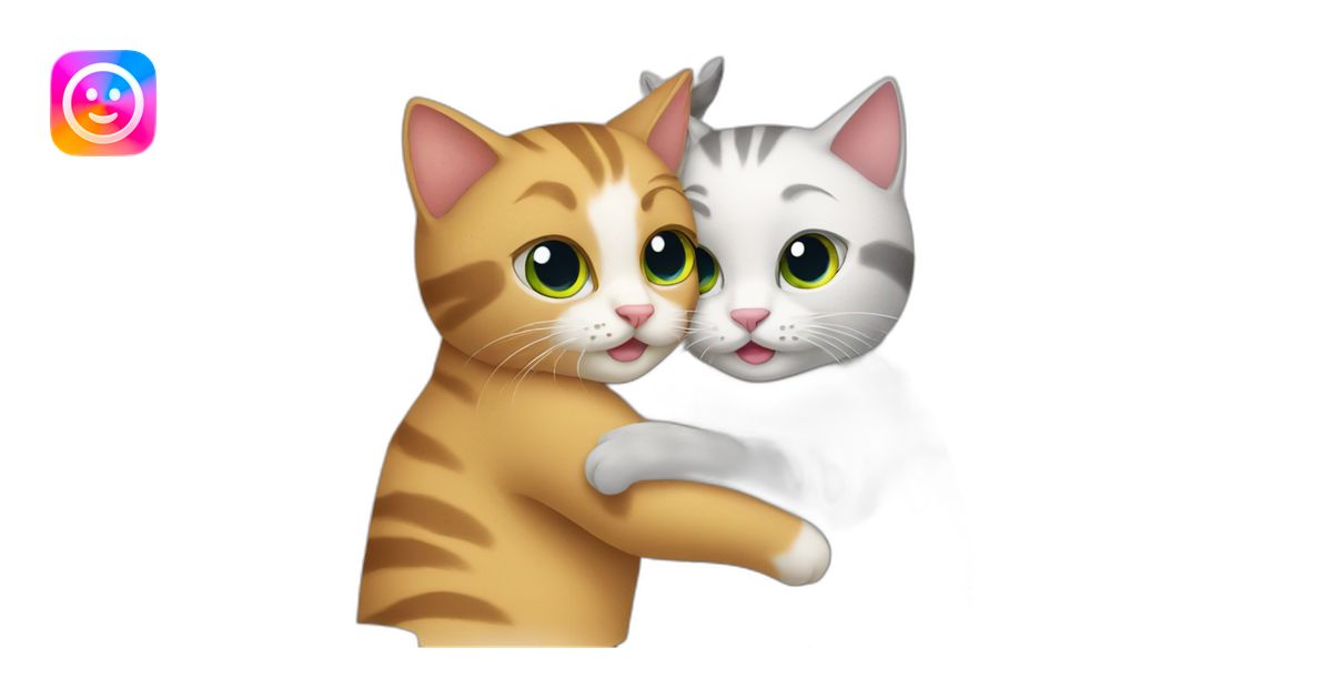 Two cats hugging each other emoji | AI Emoji Generator