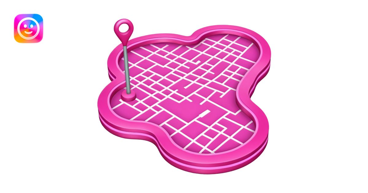 pink big gps map lines emoji | AI Emoji Generator