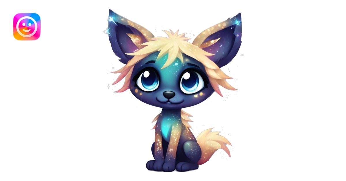 Cool cute Kawaii edgy fantasy animal sparkle fursona Fionbri creature ...