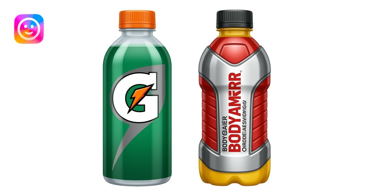 Gatorade drink, and Body Armor next to each other emoji | AI Emoji ...