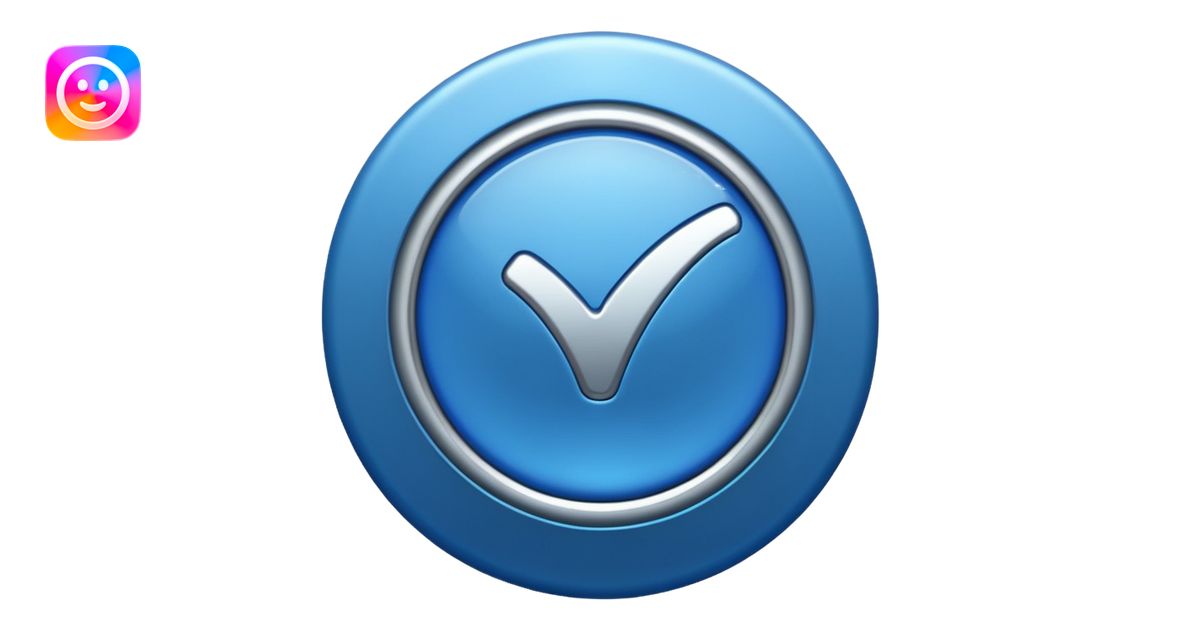 Blue verified button emoji | AI Emoji Generator