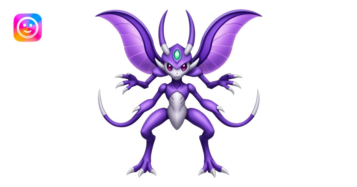 Genesect-Lunala-Fakémon-hybrid-creature (full body) emoji | AI Emoji ...