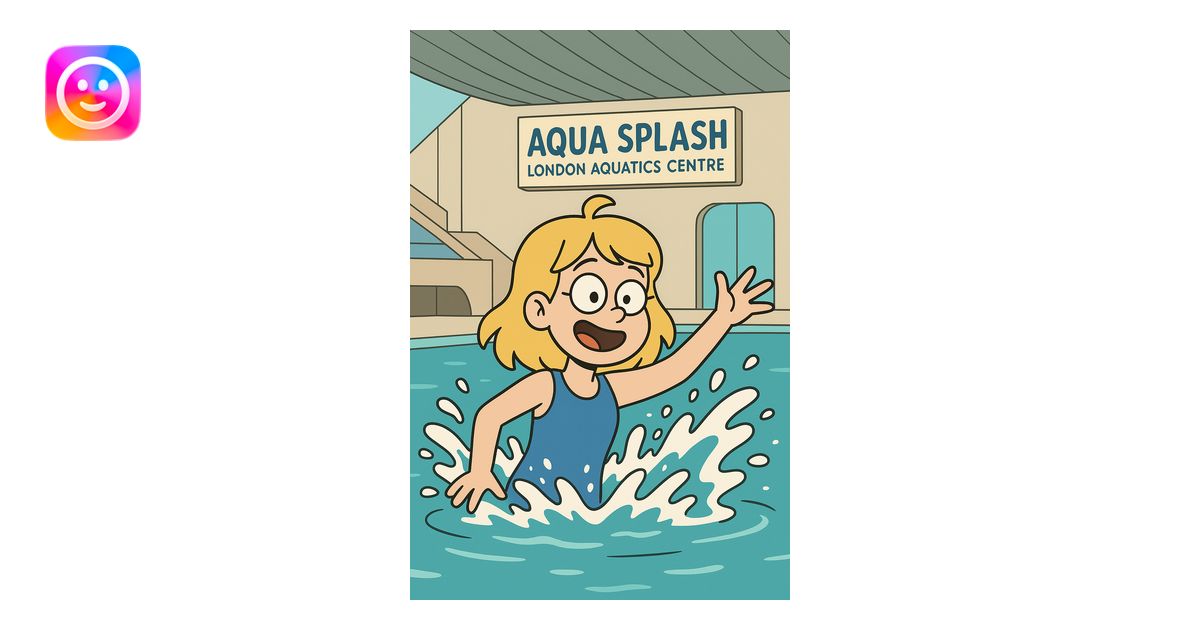 aqua splash london aquatics centre a girl yellow hair blue swimming ...