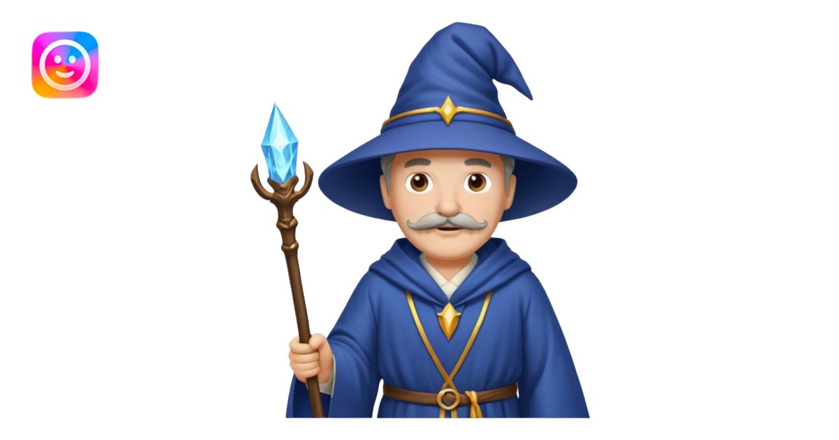 wizard with mustache emoji | AI Emoji Generator