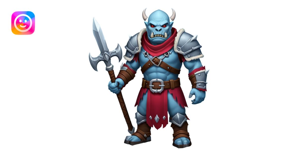 Fantasy Christmas orc legion soldier icon, iron tundra army theme ...