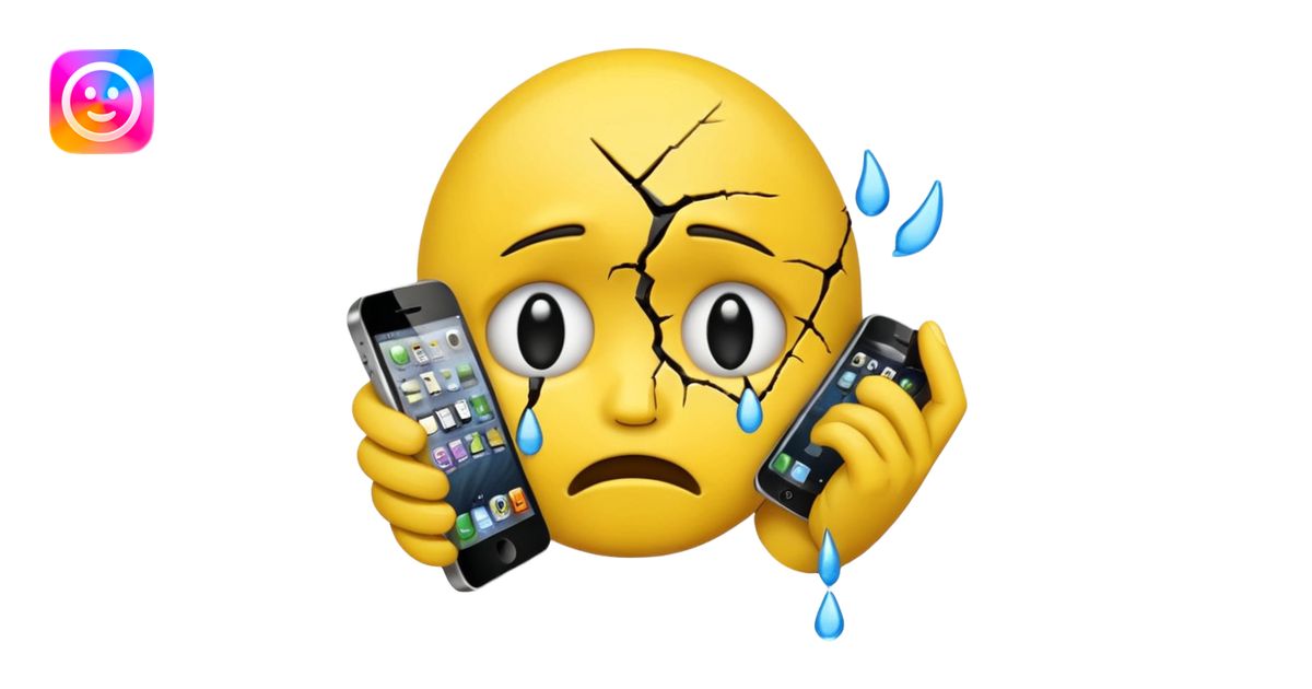 Emoji face with broken phones emoji | AI Emoji Generator