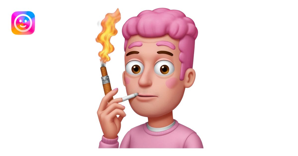 Patrick Estrela de Bob Esponja fumando cigarro emoji | AI Emoji Generator