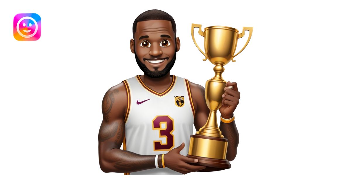 LeBron James celebrating with championship trophy emoji | AI Emoji ...