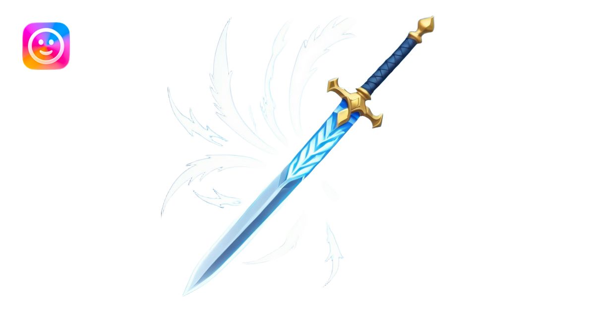 storm wind elemental sword object icon, fantasy sword with strong gust ...