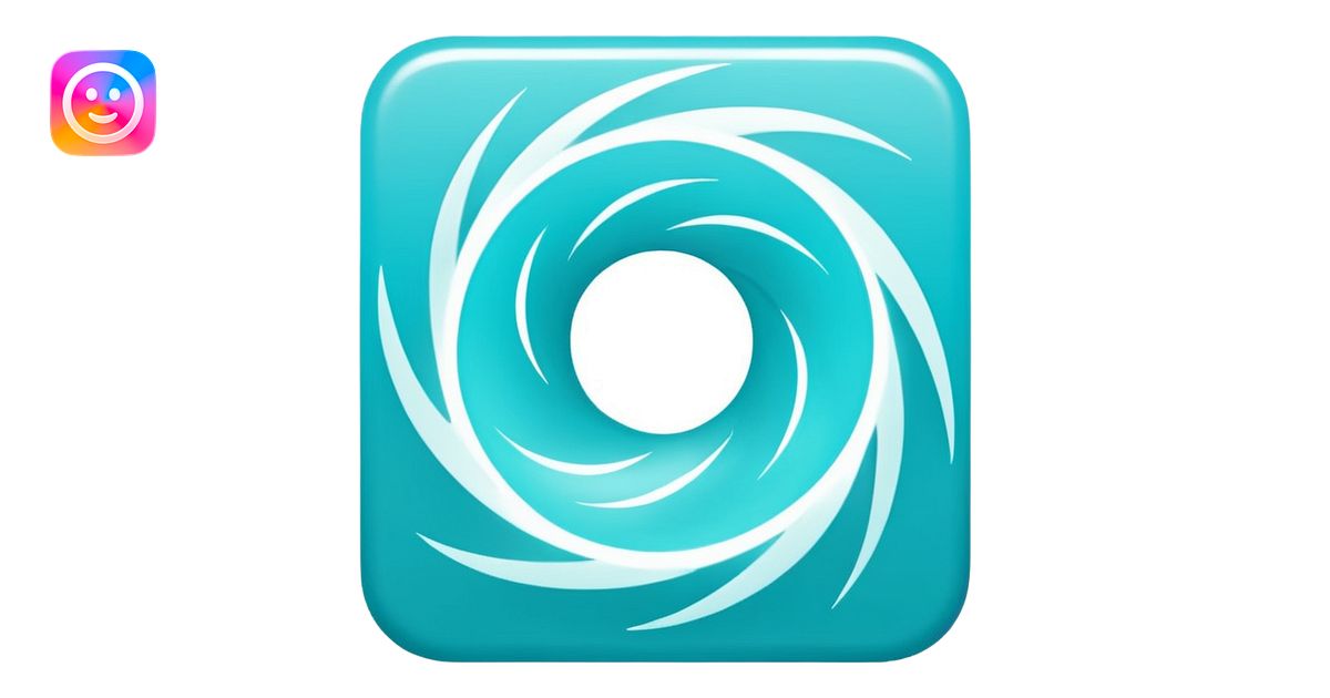 a Tiny compressed Stylized light-turquoise whirlwind wind symbol inside ...