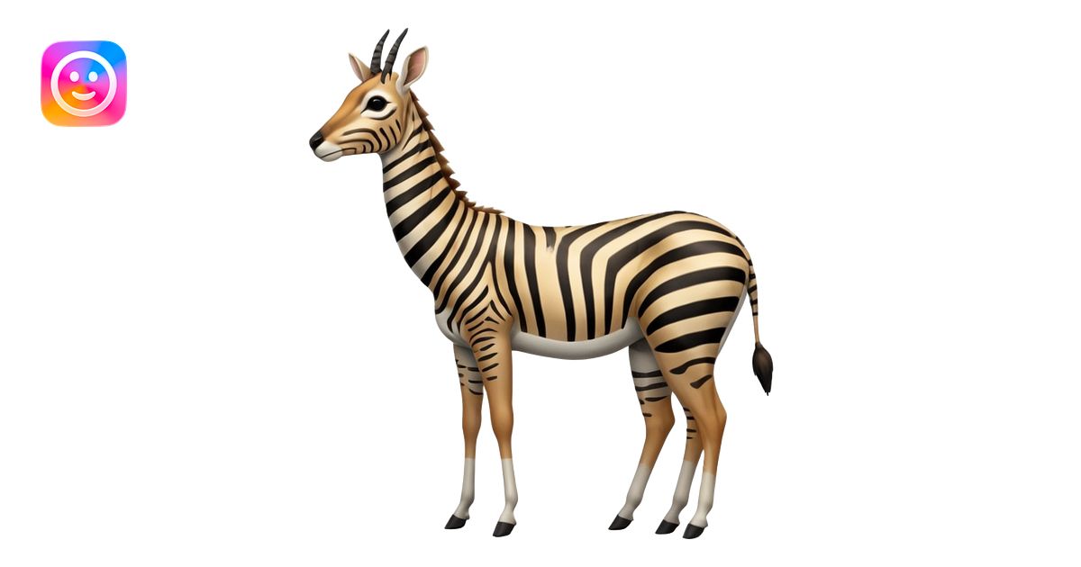 Zebra-antelope-gazelle-hybrid, full body emoji | AI Emoji Generator