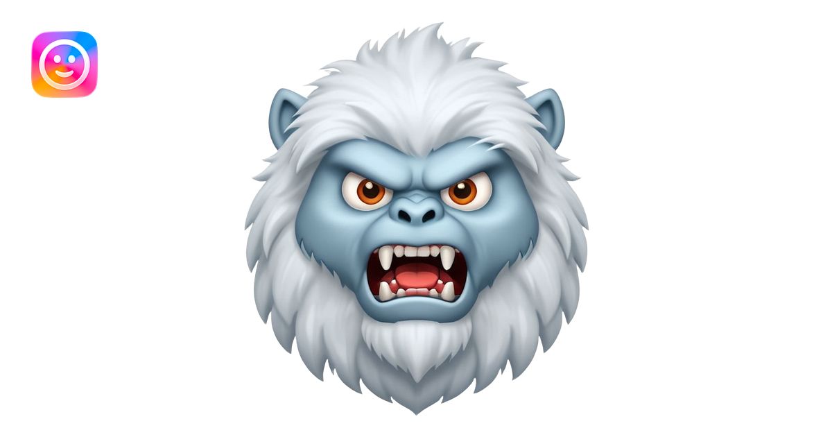 Add sharp teeth to an angry yeti emoji | AI Emoji Generator