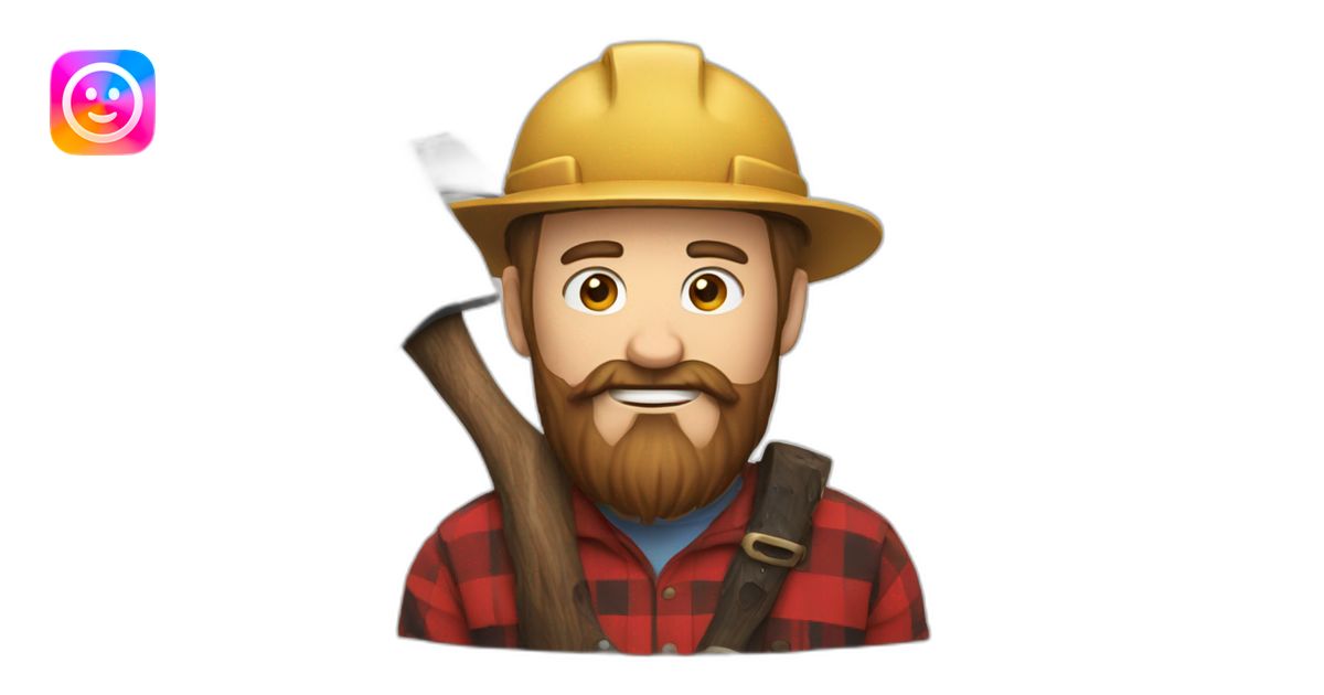 lumberjack with beard and axe emoji | AI Emoji Generator
