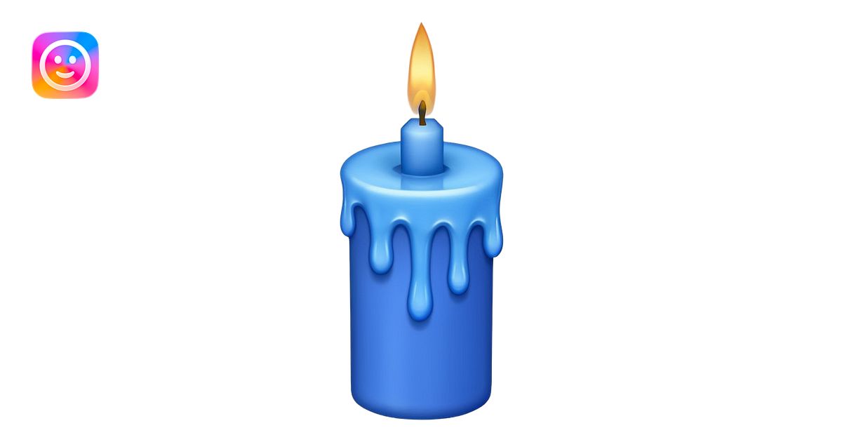 Dripping blue candle diagonal emoji | AI Emoji Generator