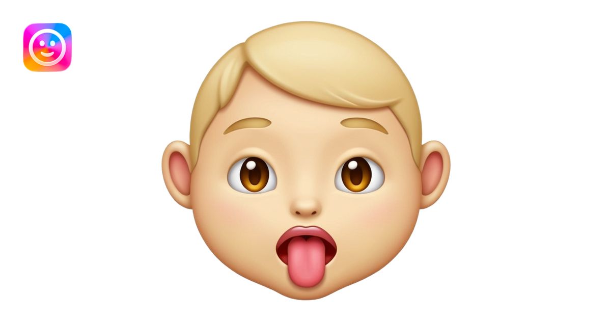 cute emoji-style face sticking tongue out, looking petty emoji | AI ...