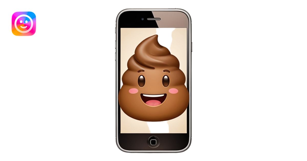 mobile phone with poop emoji on the screen emoji | AI Emoji Generator