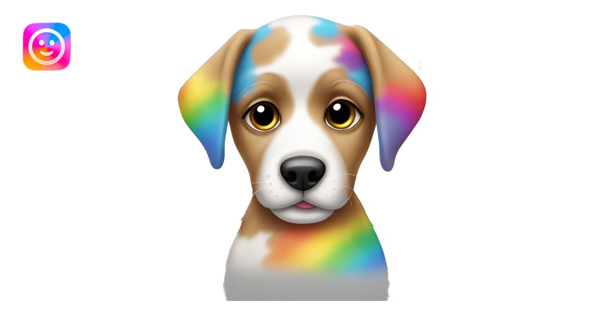 puppy with rainbow spots emoji | AI Emoji Generator
