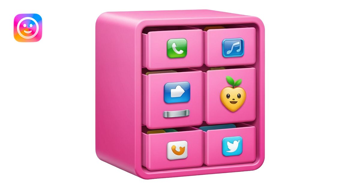 pink app drawer emoji | AI Emoji Generator
