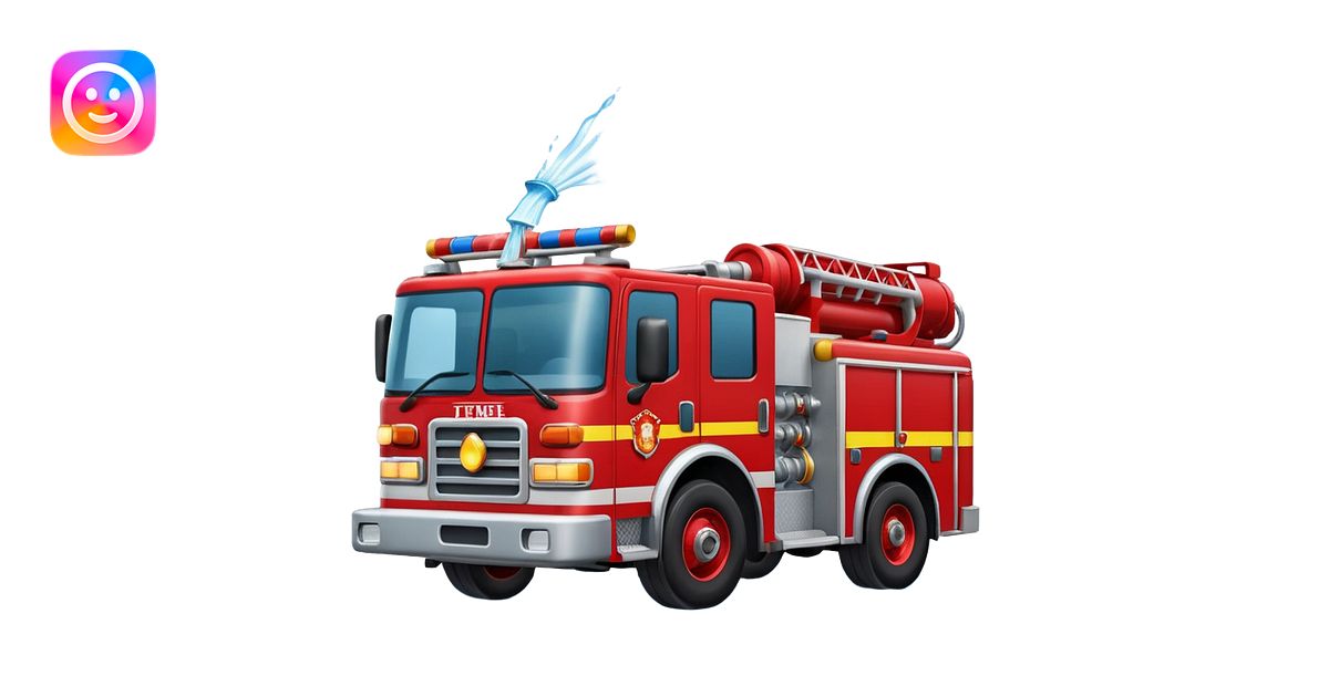 Fire truck throwing water forward emoji | AI Emoji Generator