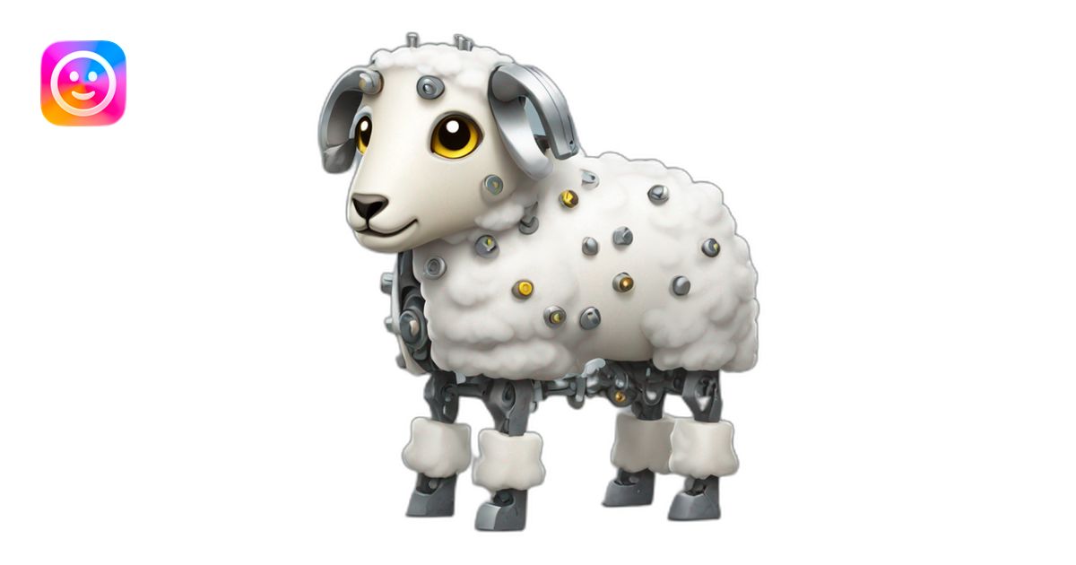 robot sheep with rivets emoji | AI Emoji Generator