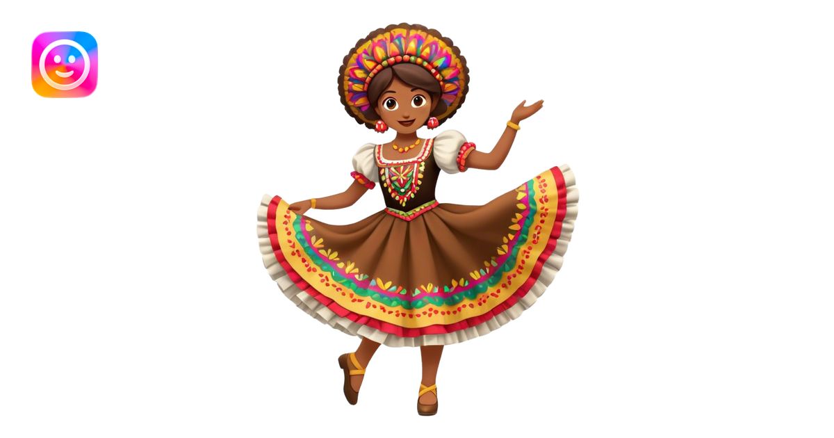 Cinematic Realistic Mazurka Dance Emoji, depicted as a lively ...