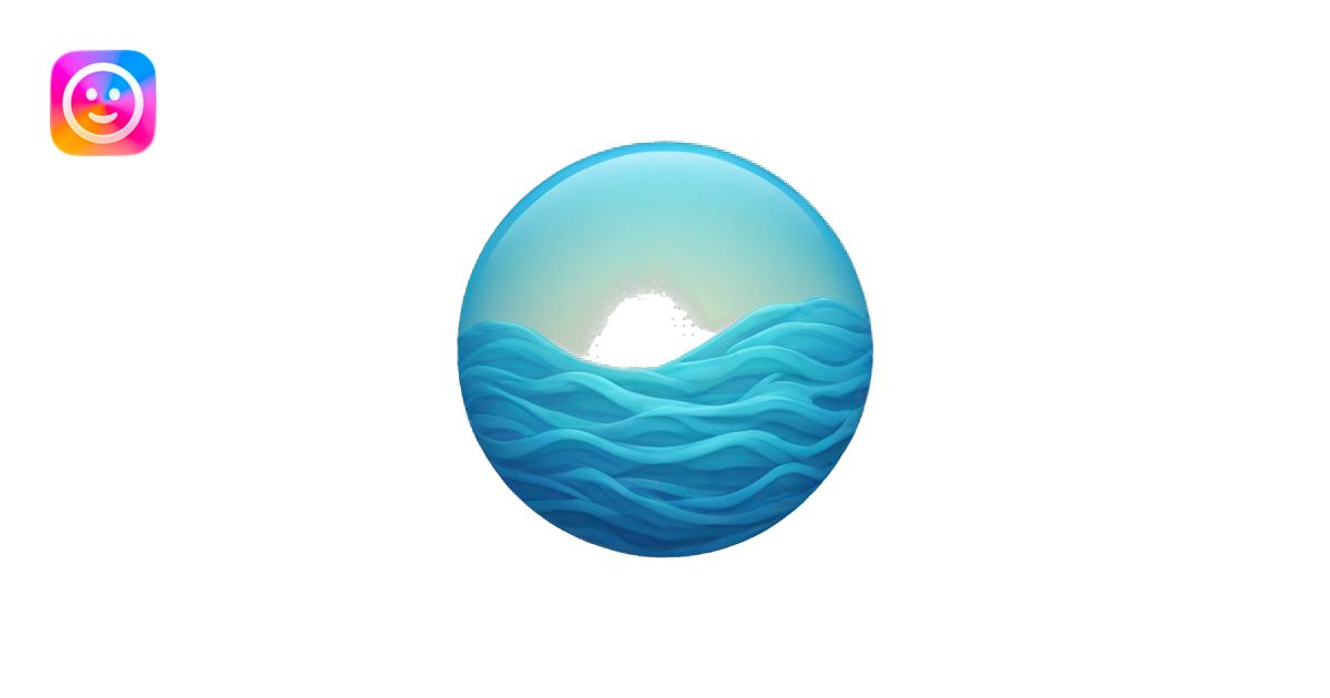 blue sphere with waves on it emoji | AI Emoji Generator