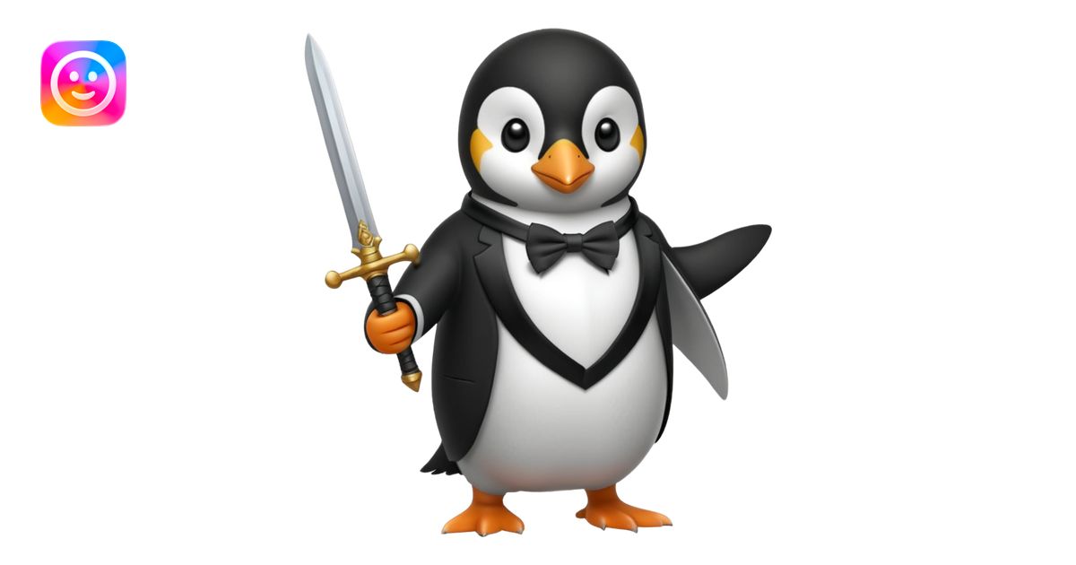 Penguin holding a sword emoji | AI Emoji Generator