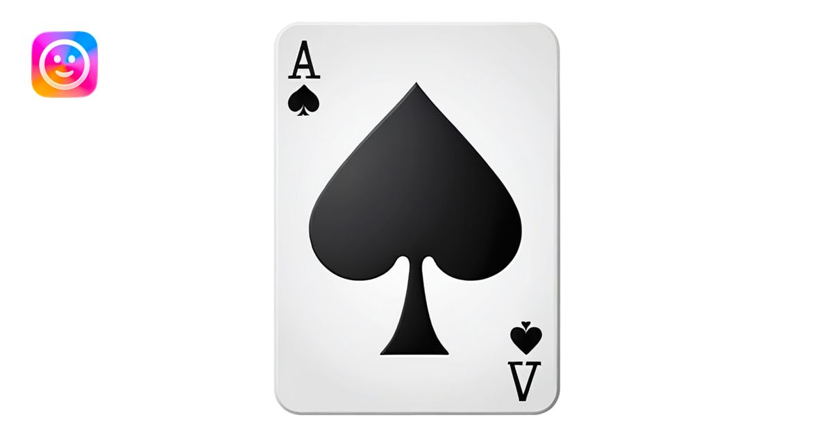 ace of spades playing card symbol, classic emoji style, simple emoji ...
