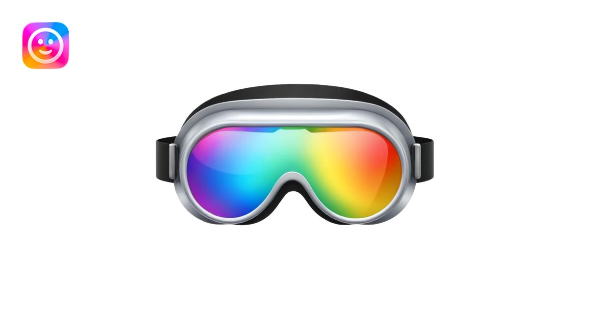 silver simulation rainbow visor goggles emoji | AI Emoji Generator