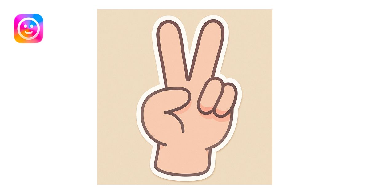 Edit the cartoon style hand in a peace sign gesture to have the pinky ...