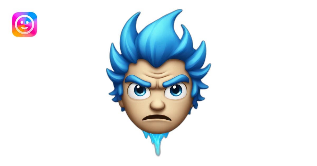 Blue flame angry emoji | AI Emoji Generator