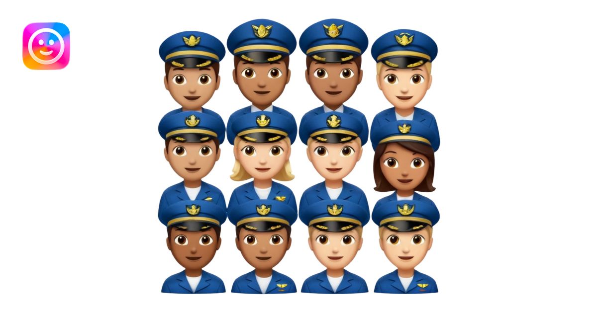 emoji style ship crew where everyone is a capitan less cartoony emoji ...