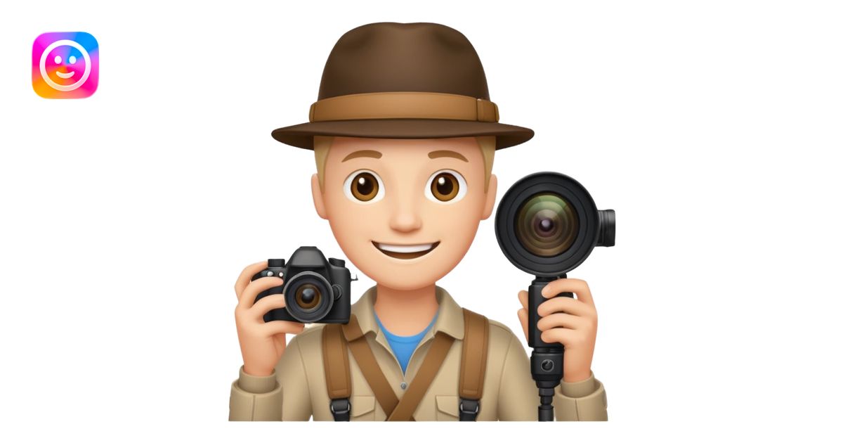 smiling photographer with a telephoto lens emoji | AI Emoji Generator