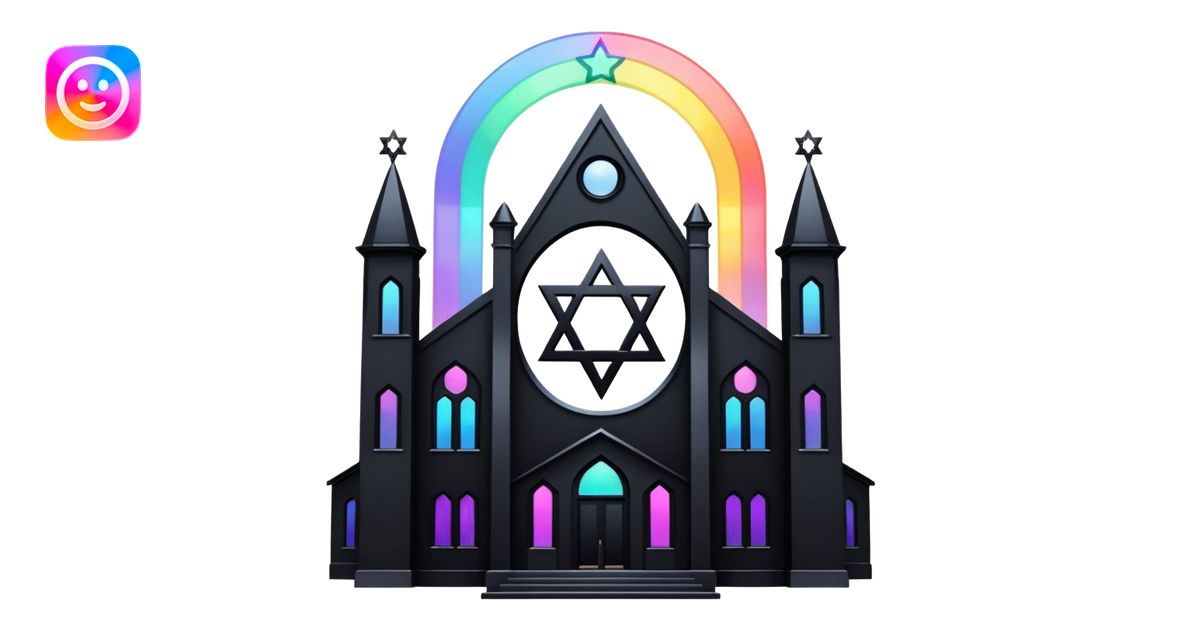 jewish synagogue temple in dark goth aesthetic style with black ...