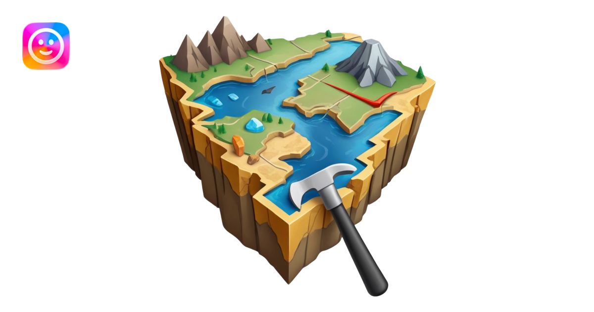 An icon featuring a crowbar and a geological map, and layers of Earth’s ...