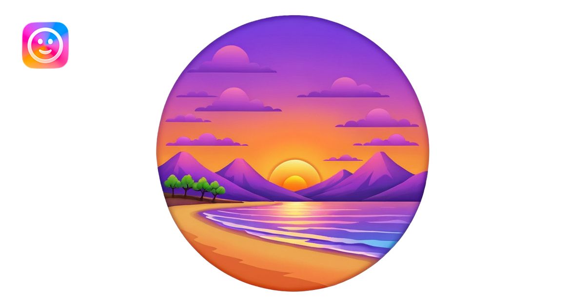 Pôr do sol com Natureza emoji | AI Emoji Generator
