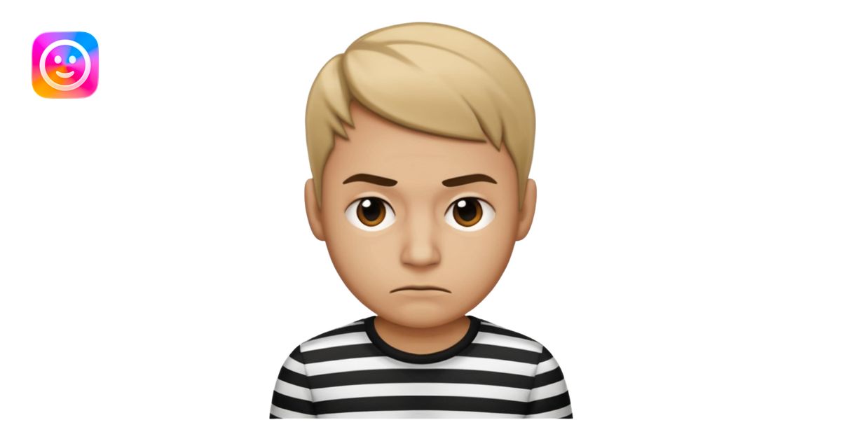 black and white striped shirt criminal emoji emoji | AI Emoji Generator