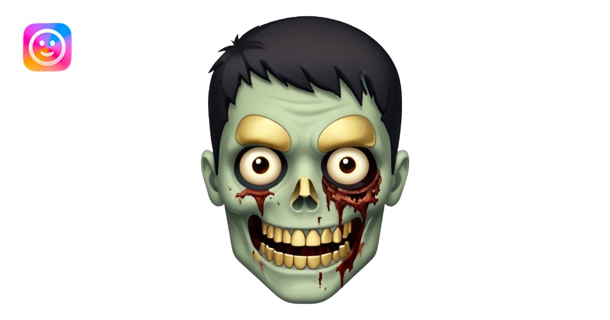 faça um homem zumbi, de cabelo baixo mostrando o dente de ouro emoji ...